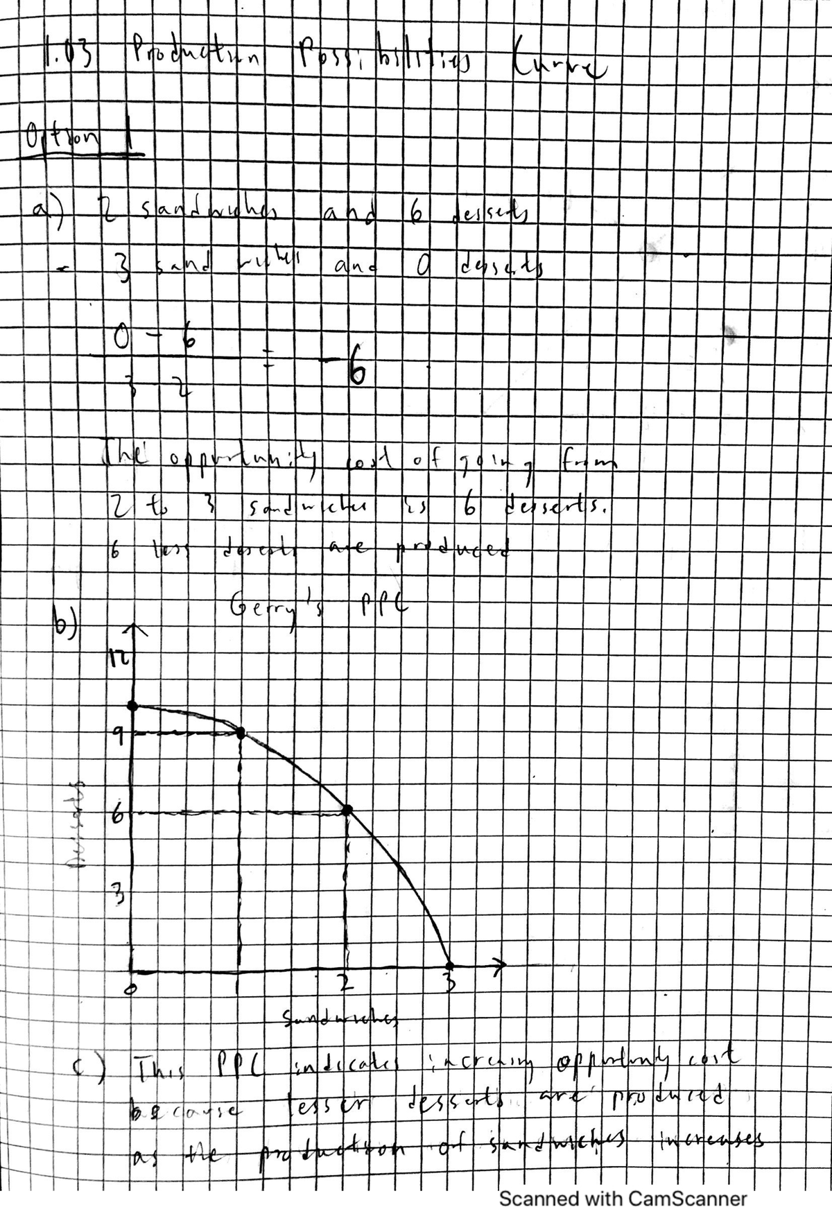 1.03 Production Possibilities Curve Analysis and Opportunity Cost - Studocu