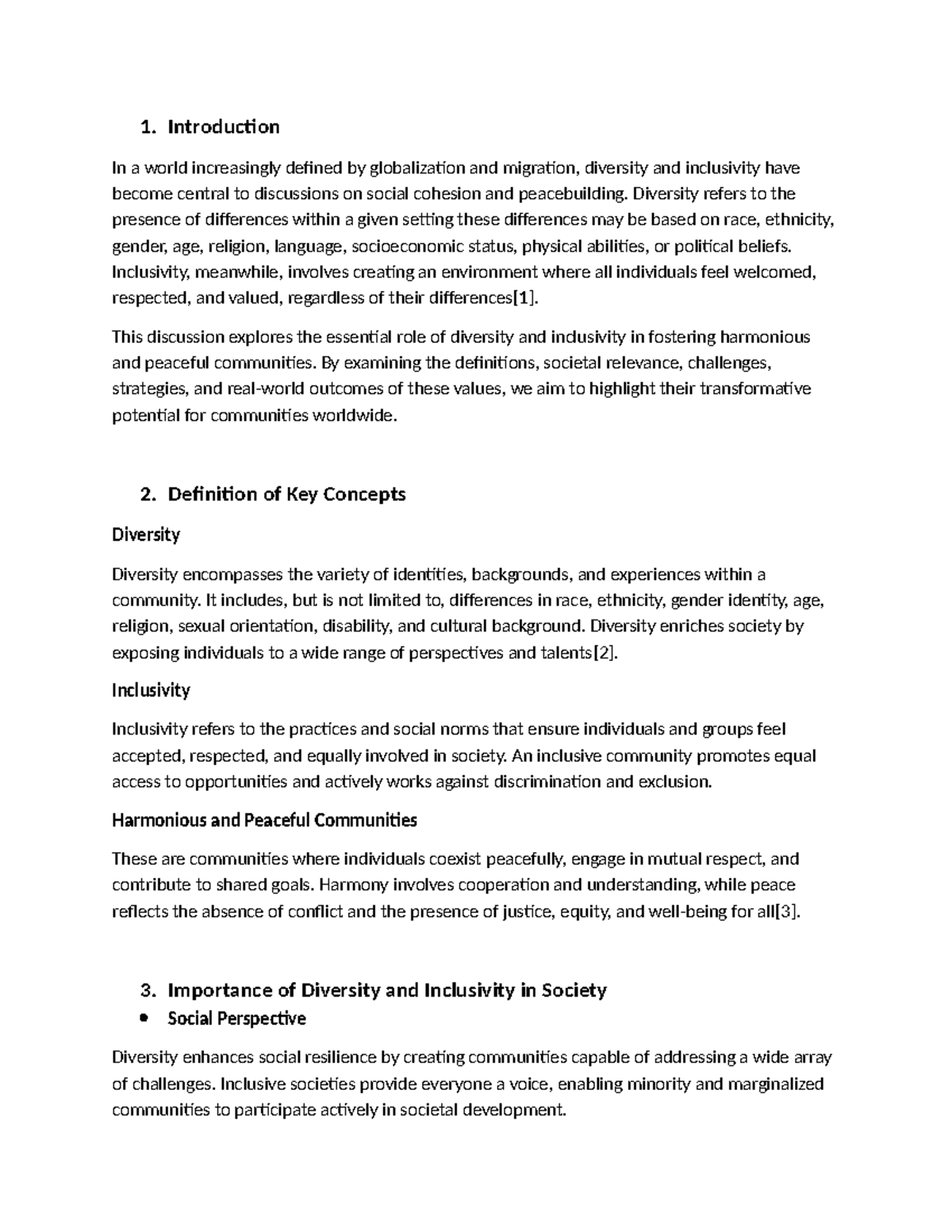 Assignment 2 - Sociology Notes: The Role of Diversity & Inclusivity in ...