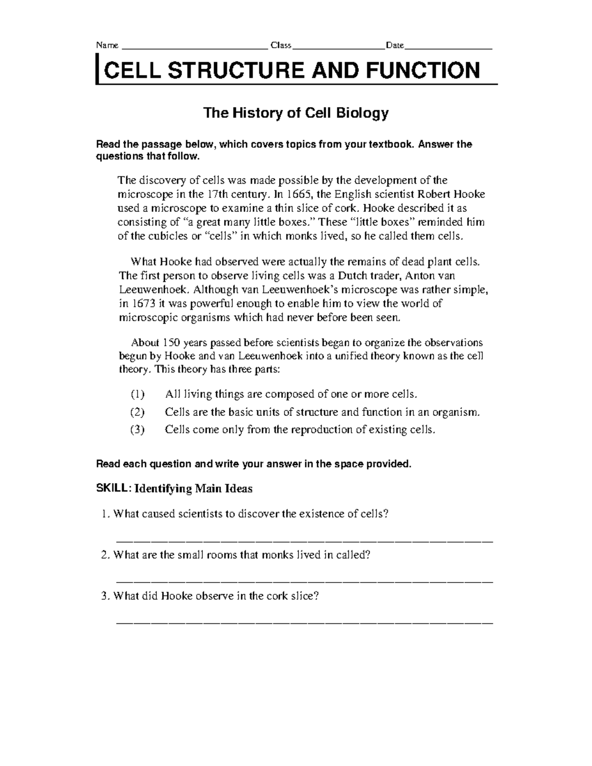 History of Cell Theory in Biology: An Overview (Biol 101) - Studocu