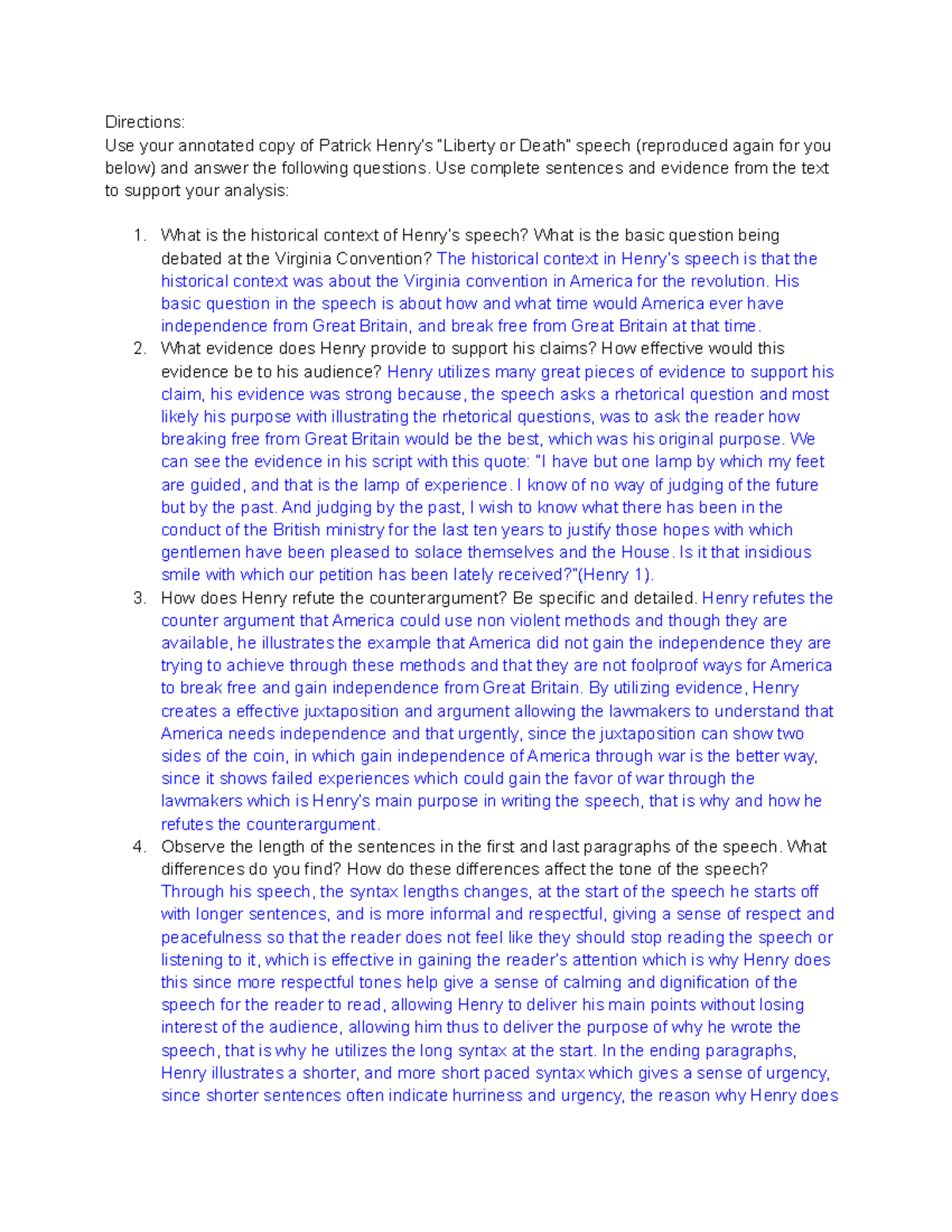 2.03 Structure as Rhetorical Strategies - Directions: Use your ...