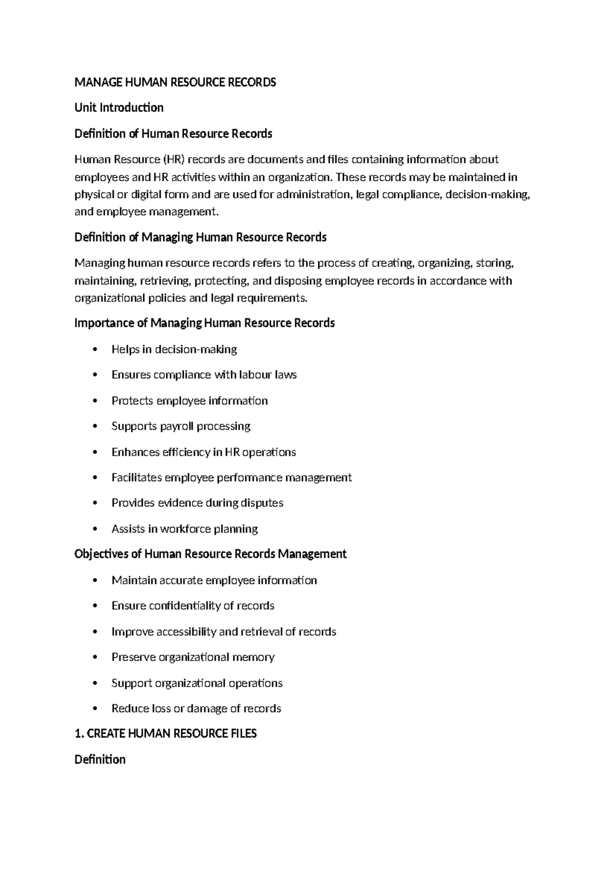 Manage Human Resource Records FINE: Comprehensive Guide to HR ...