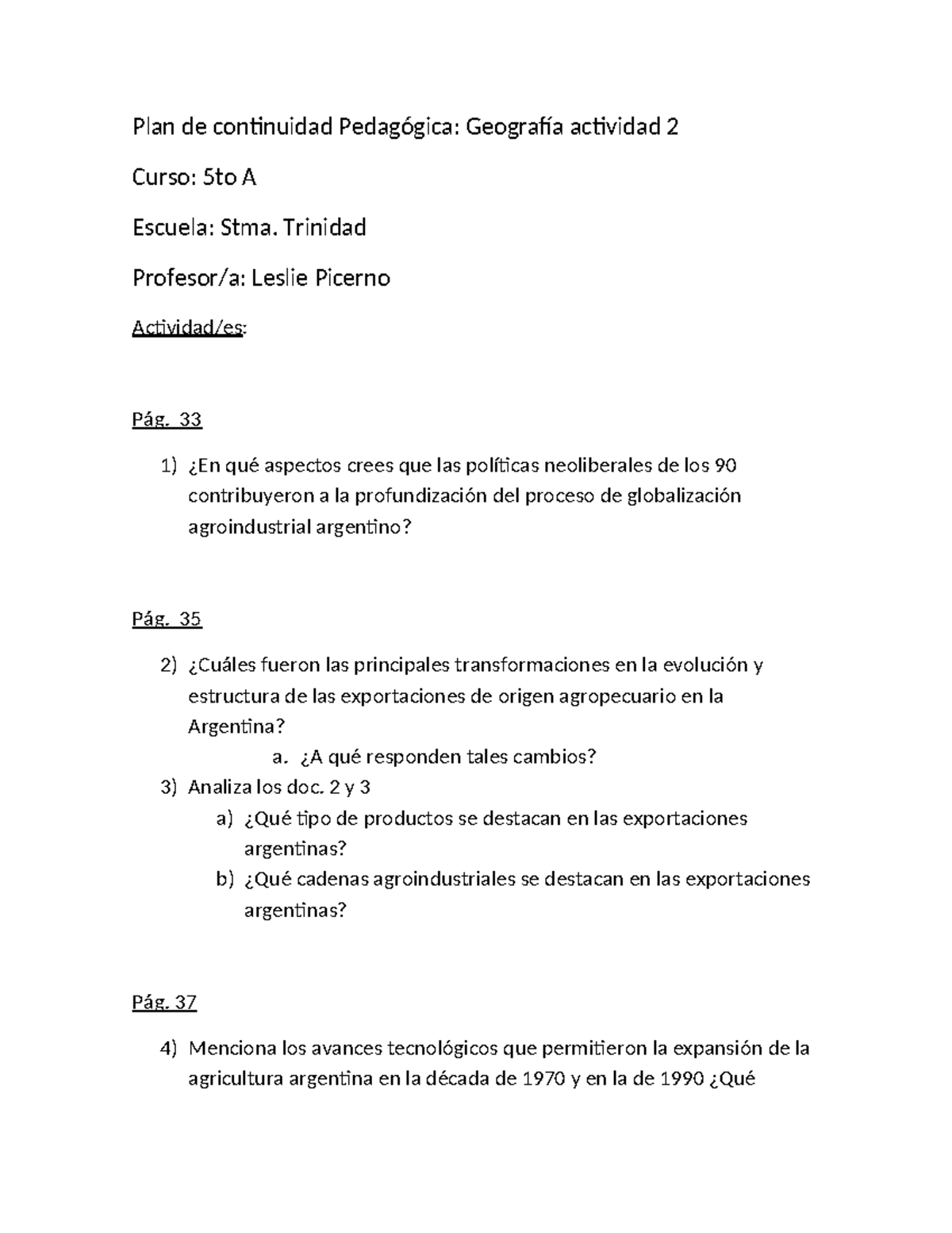 Geografia 2 - dasdasdasd - Plan de continuidad Pedagógica: Geografía ...