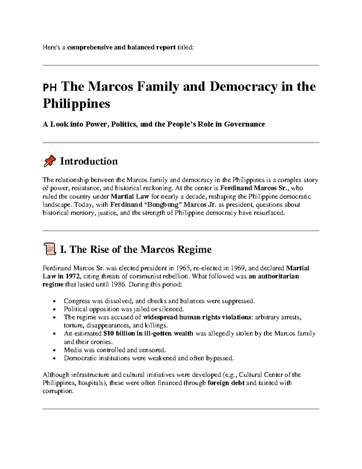 The Marcos Family and Democracy in the Philippines: A Complex Legacy ...