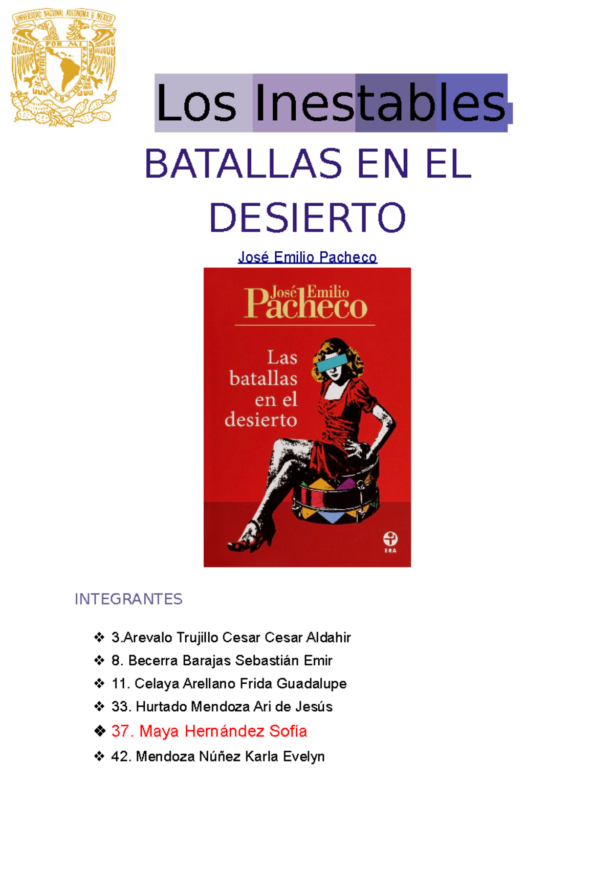 Analisis Batallas en el desierto - Los Inestables BATALLAS EN EL ...