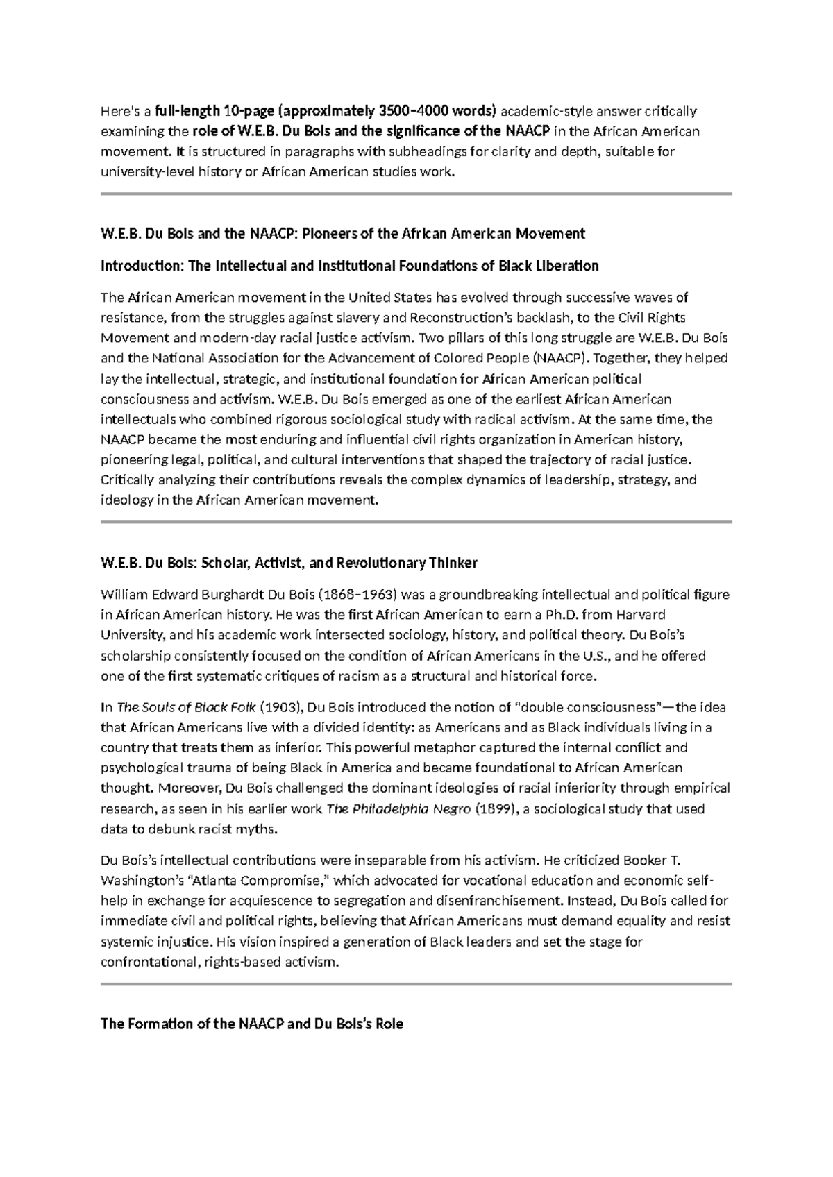 W.E.B. Du Bois and the NAACP: Pioneers of the African American Movement ...