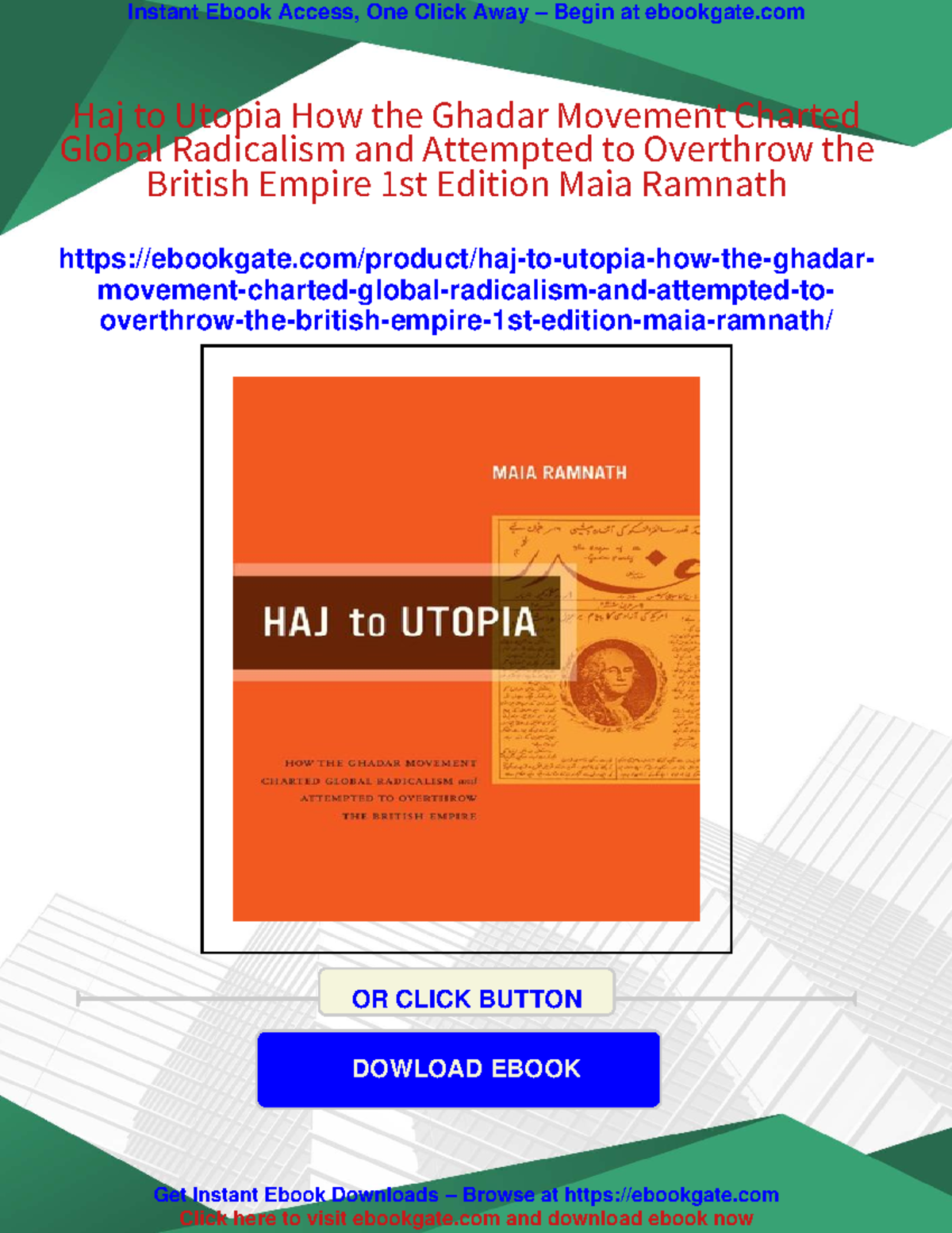 HIST 85808 - Haj to Utopia: Ghadar Movement and Global Radicalism - Studocu