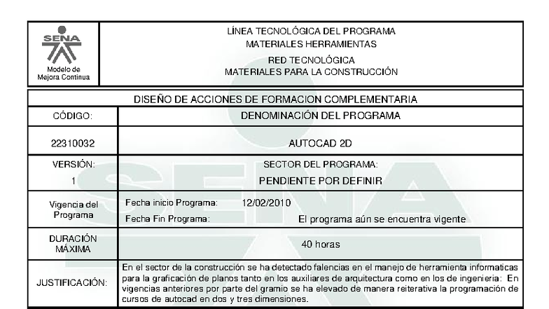 Programa Autocad 2D - Mejora Continua en Construcción 22310032 - Studocu