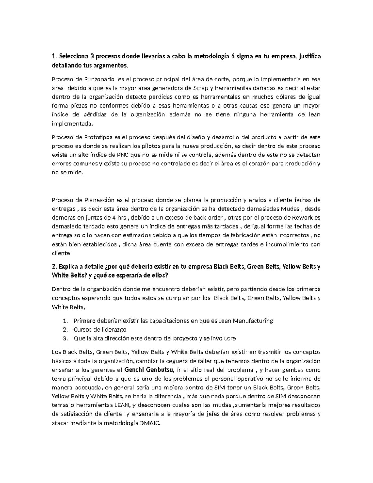 Metodología 6 Sigma en Procesos Clave: Tarea 3 Módulo 1 - Studocu