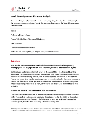 MKT100 Week 7 Assignment Template - Overview Imagine that you have been hired by your Market ...