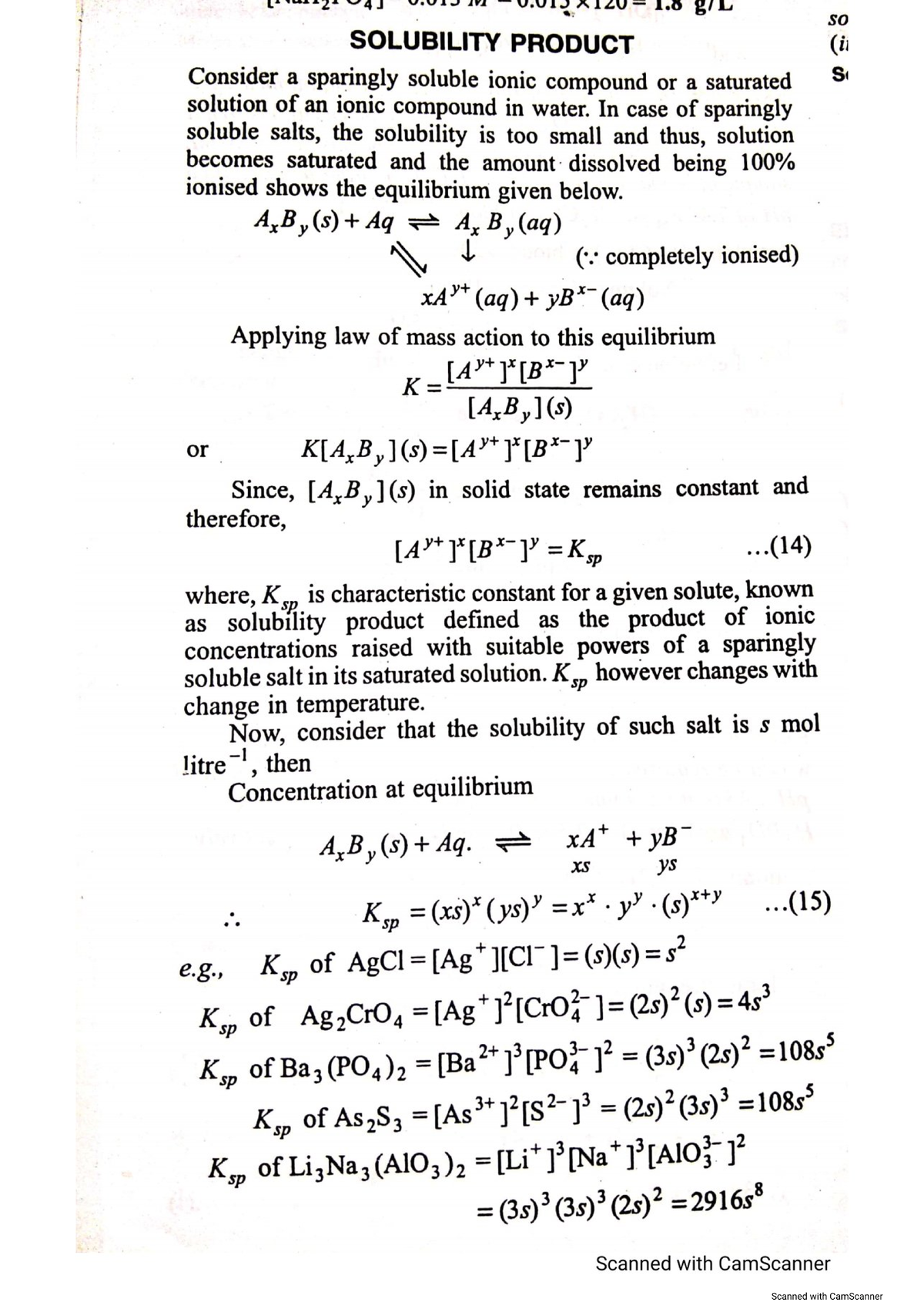 Ionic Equilibrium: Solubility Product and Applications (CHEM 101) - Studocu