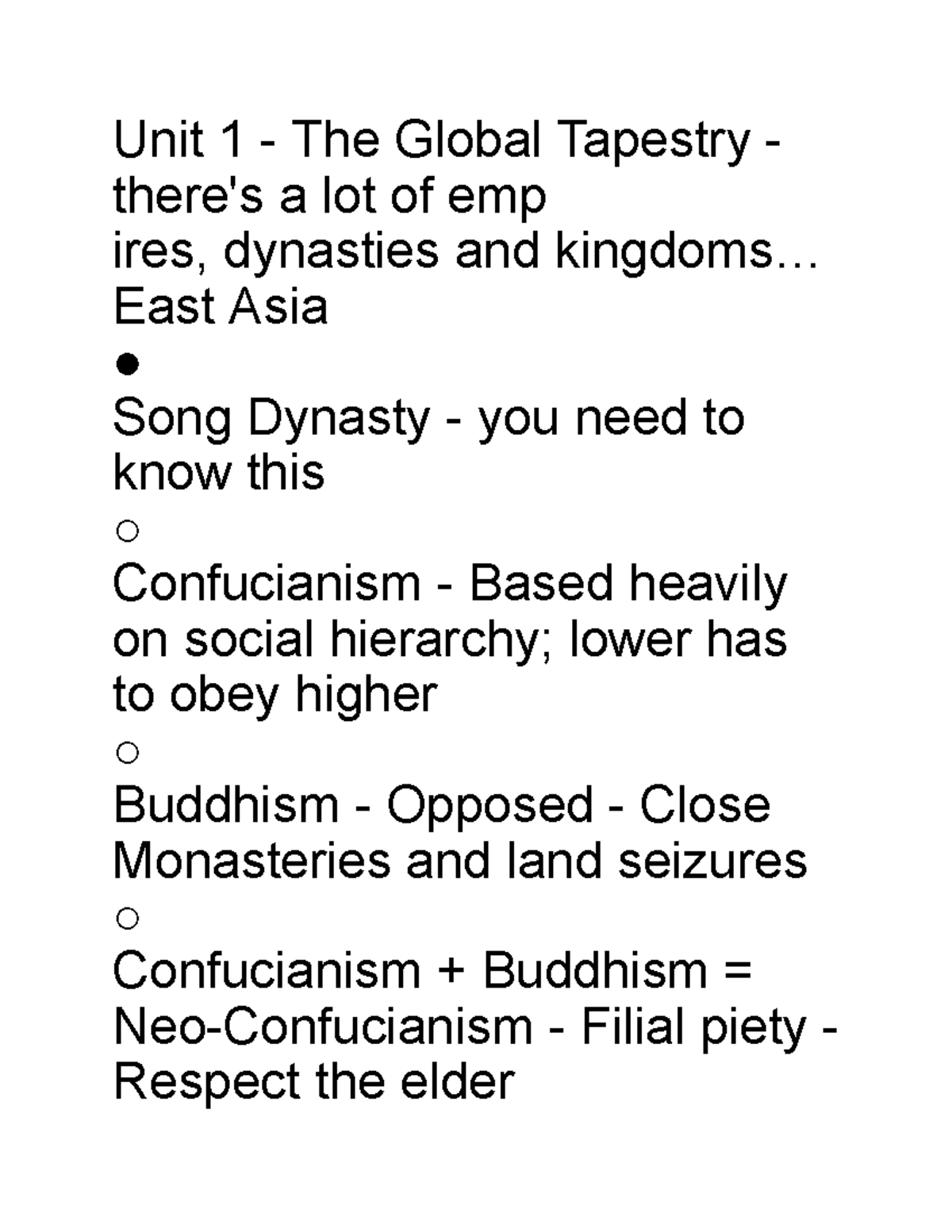 Unit 1: The Global Tapestry - Empires, Dynasties & East Asia Insights ...
