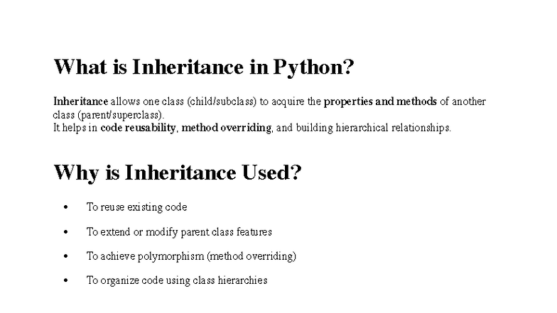 Python Inheritance Overview: Types & Concepts Explained - Studocu
