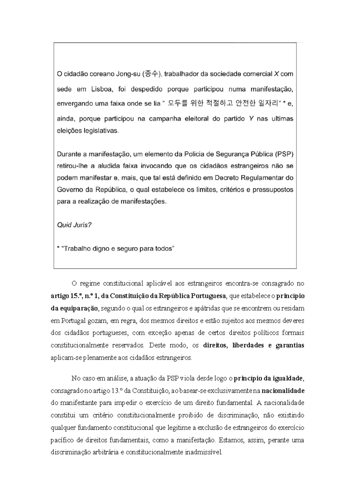 Casos Práticos e Perguntas sobre Direitos Fundamentais e ...