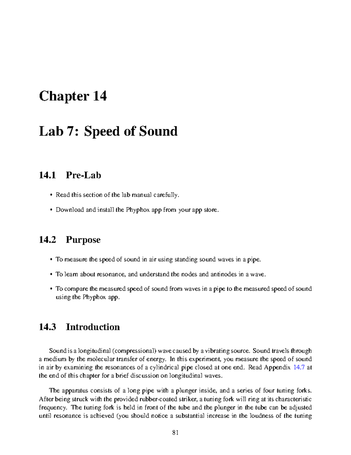PHYS 124 Lab 7: Measuring the Speed of Sound in a Cylindrical Pipe ...