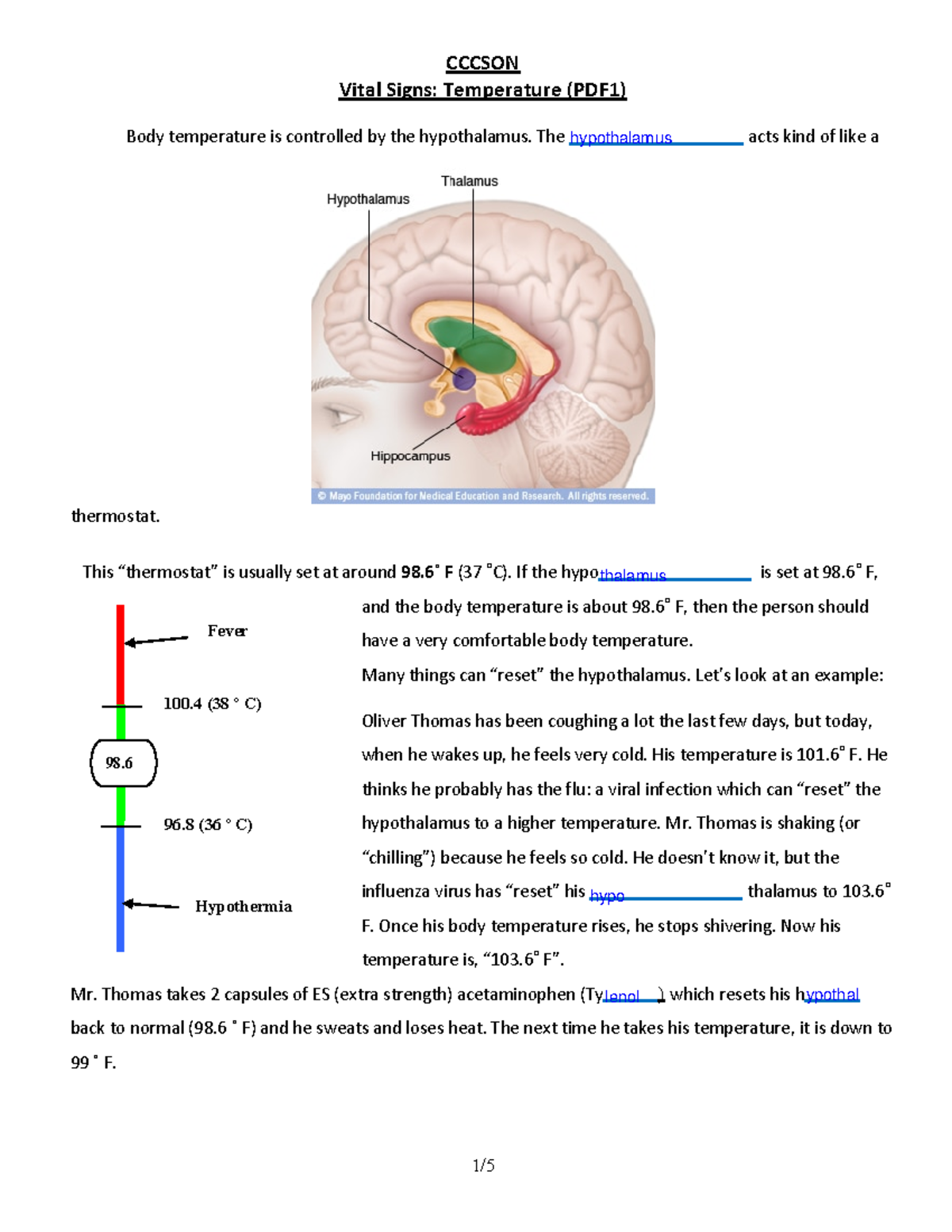 Temperature 150 - fundamental worksheet - CCCSON Vital Signs ...