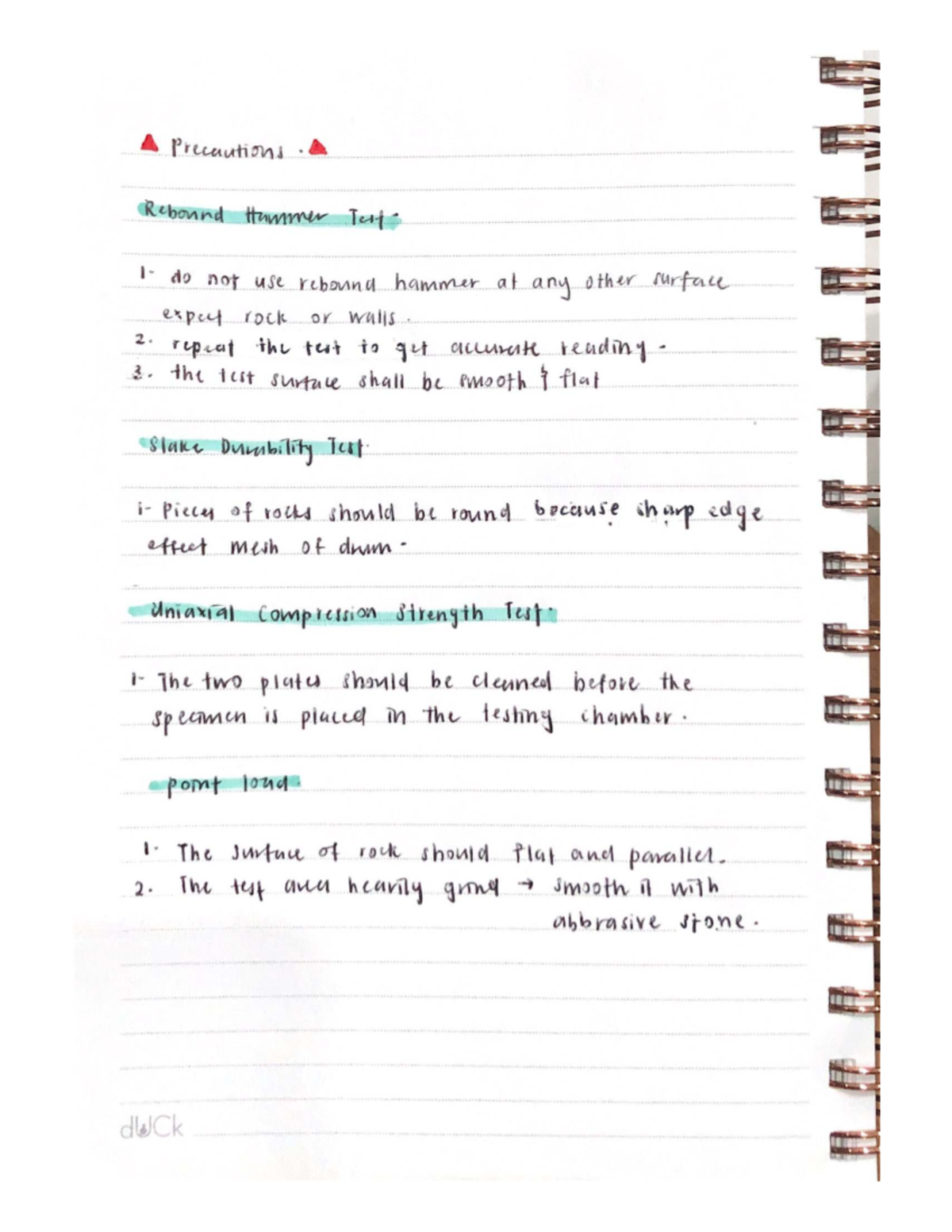 Practical Test Notes Part 3: Rebound Hammer & Compression Tests - Studocu