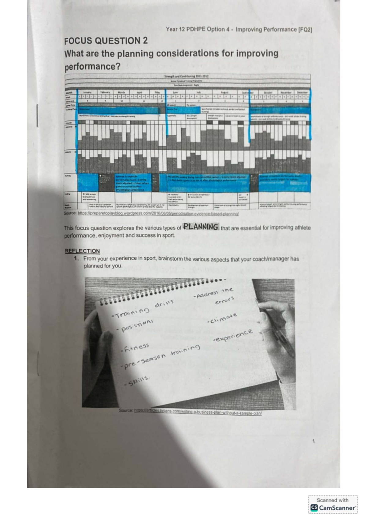 Year 12 PDHPE Option 4: Planning Considerations for Performance ...