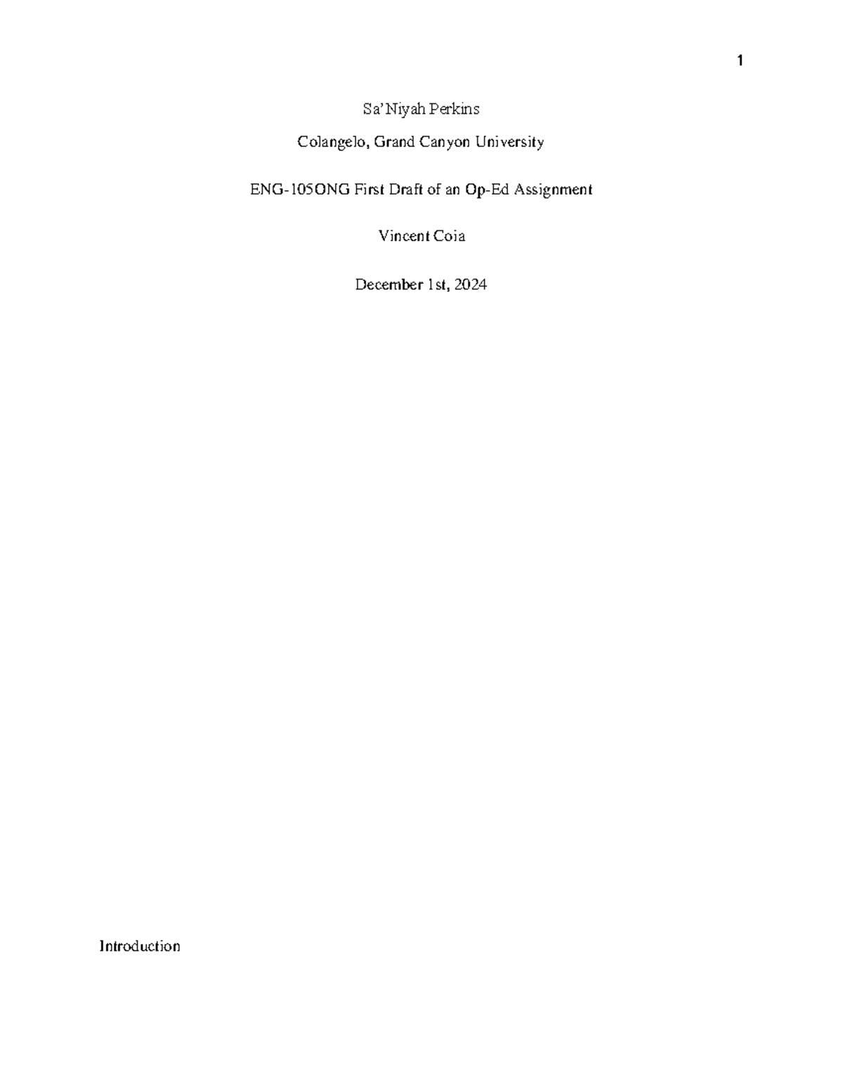 ENG-105ONG Op-Ed Assignment First Draft: Immigration Challenges ...