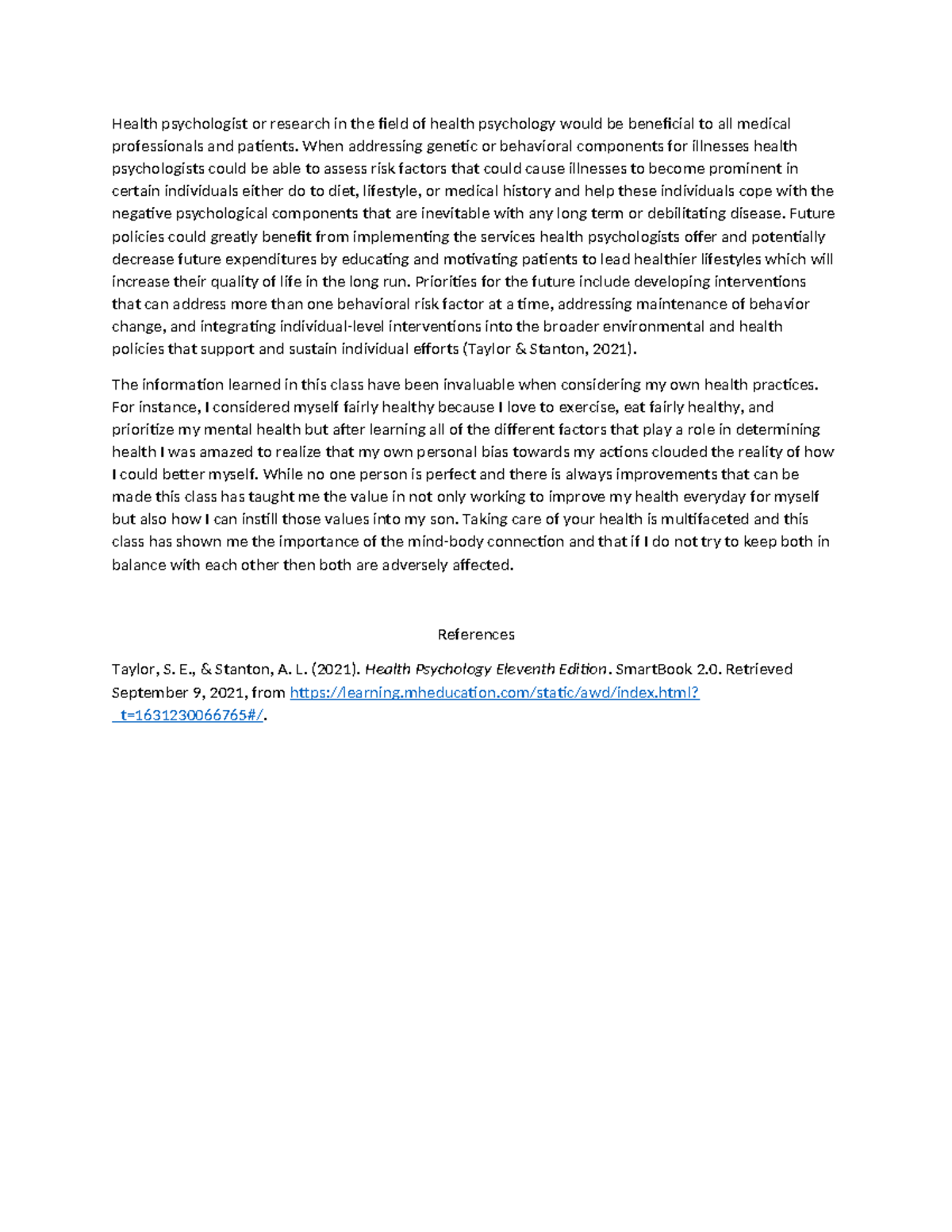 Health psychology week 8 discussion post - Health psychologist or ...