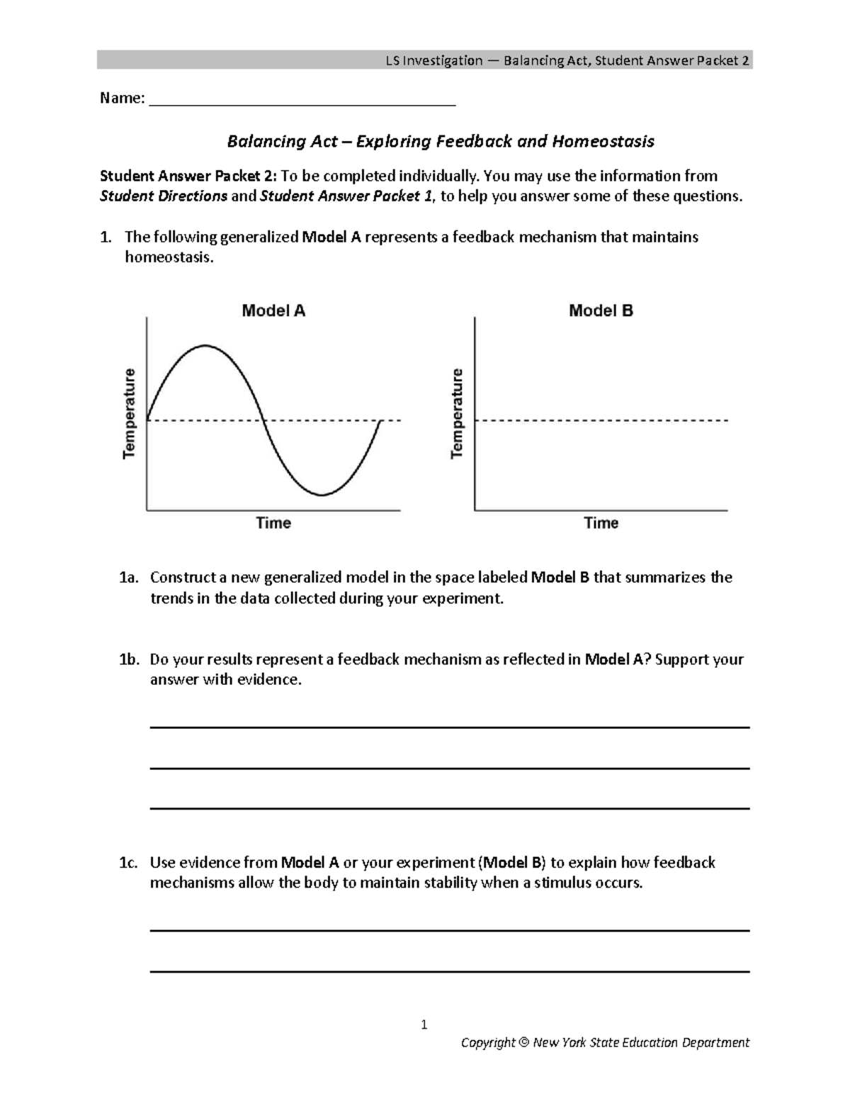 LS Investigation Balancing Act: Student Answer Packet 2 Analysis - Studocu