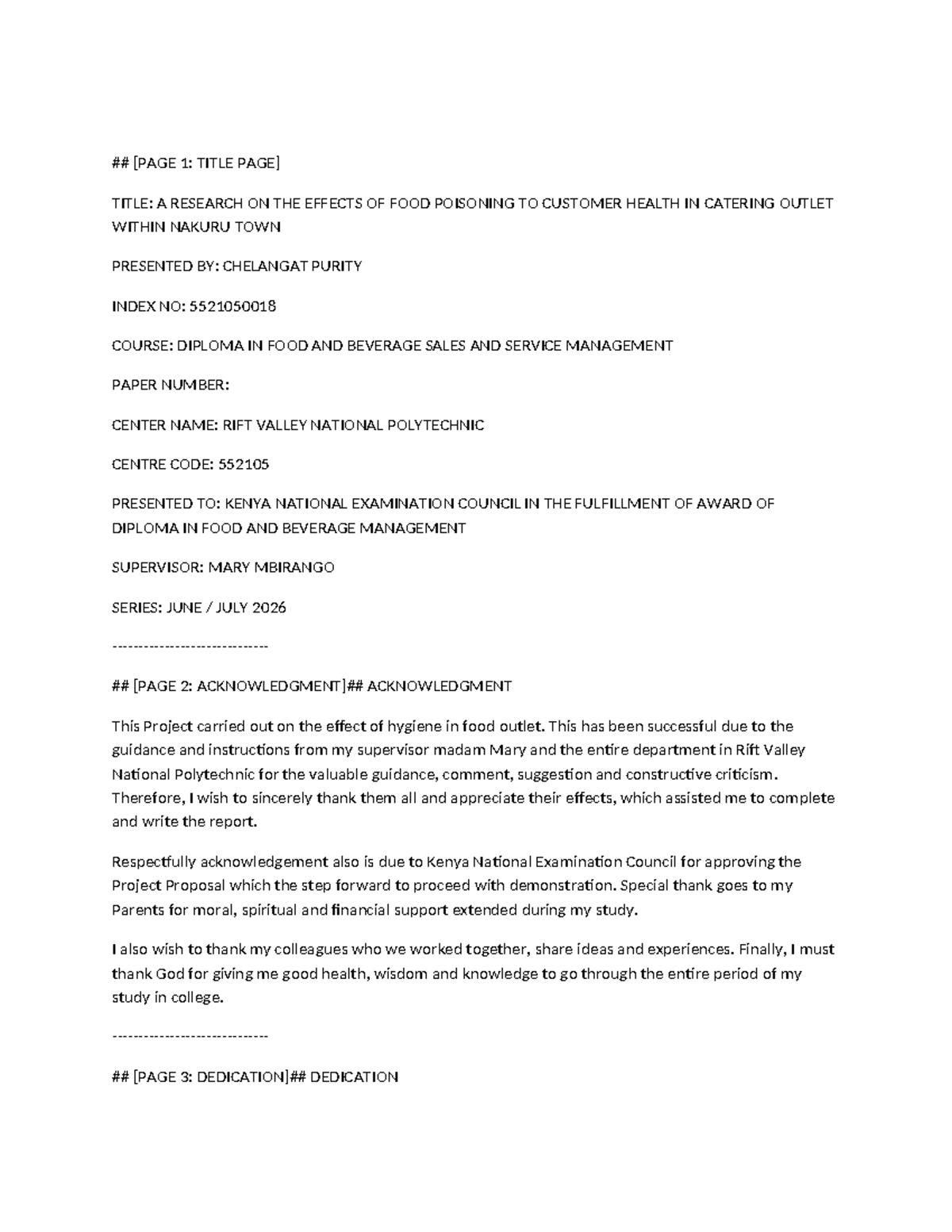 Effects of Food Poisoning on Customer Health in Catering Outlets (F&B ...