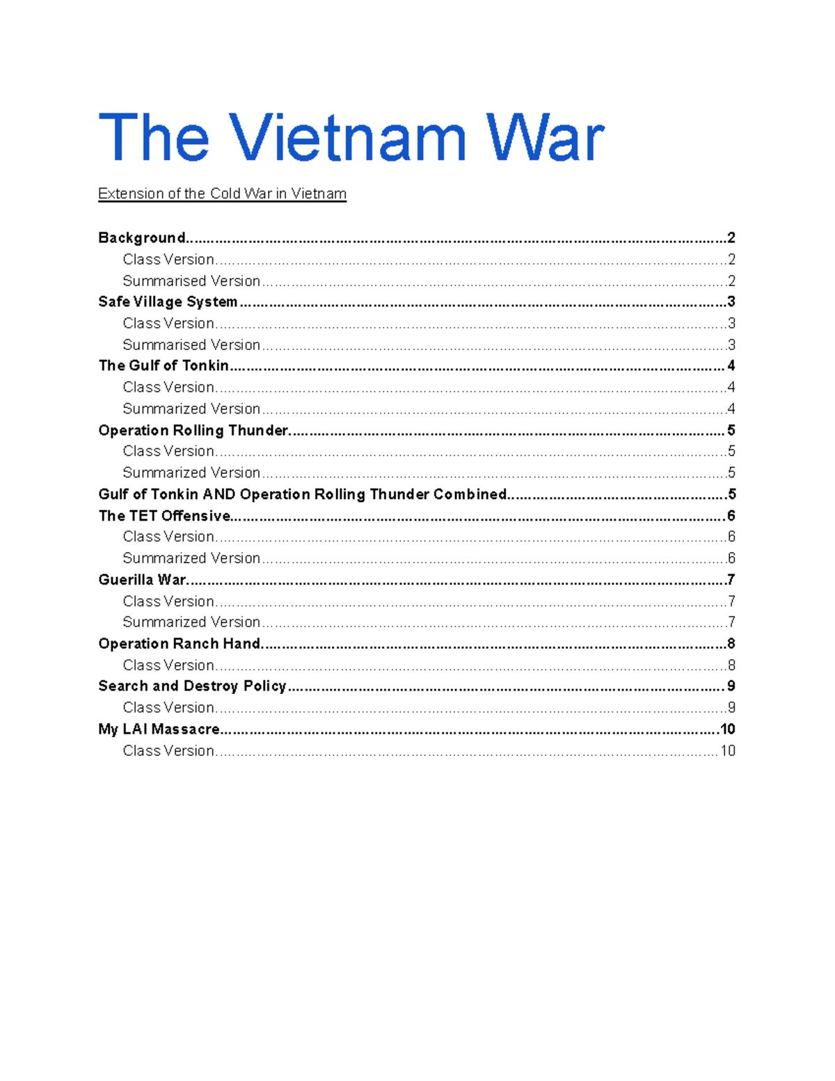 Vietnam War: Cold War Dynamics and Key Events (HIST 101) - Studocu