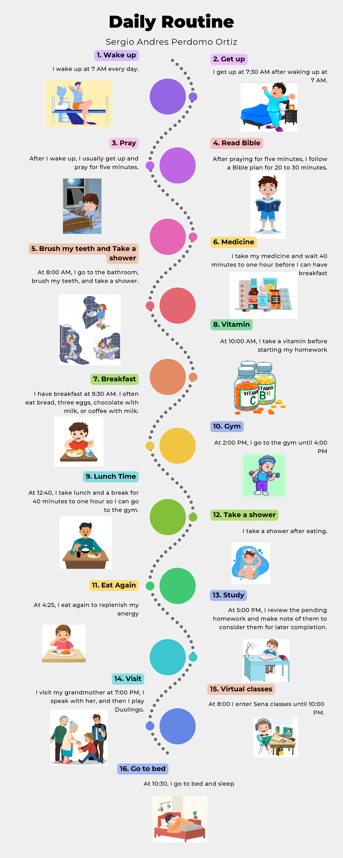 Presentación rutina diaria - Infografía AA1- EV03 - I wake up at 7 AM ...