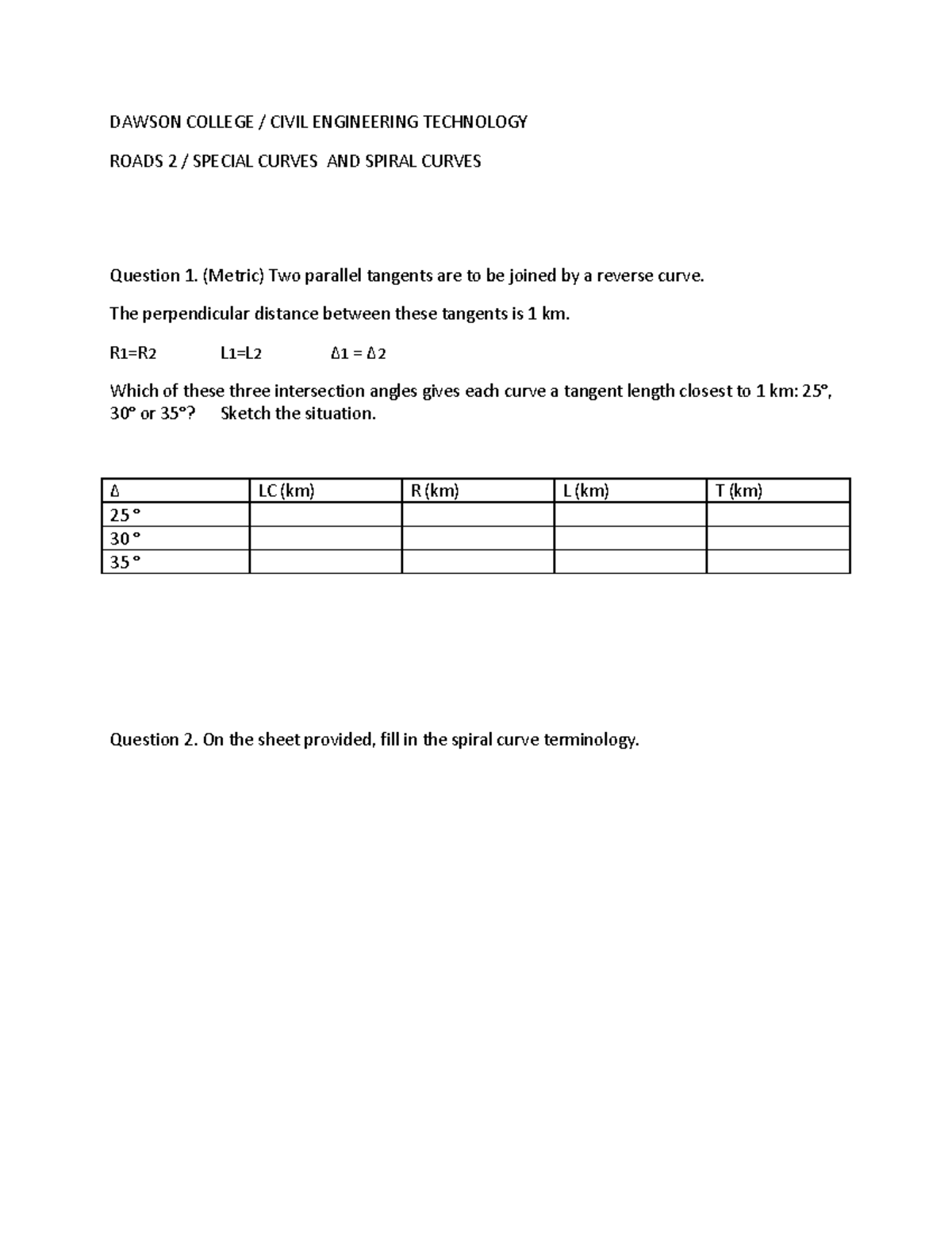 Homework Answers Tuesday April 6th - DAWSON COLLEGE / CIVIL ENGINEERING ...