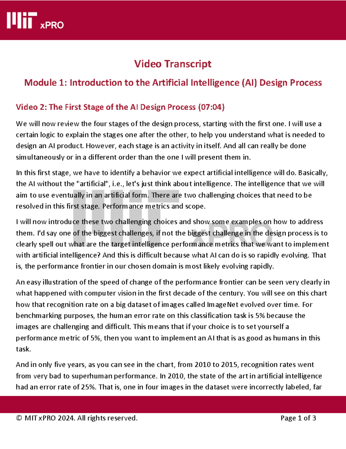 AI Design Process: Identifying Performance Metrics & Scope - MIT xPRO ...