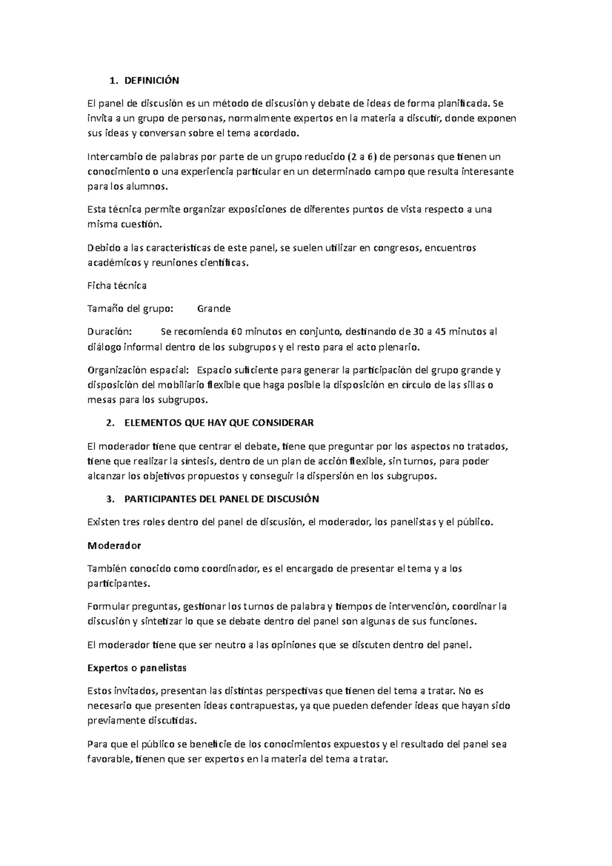 Estrategias para un Panel de Discusión Efectivo: Guía Práctica - Studocu