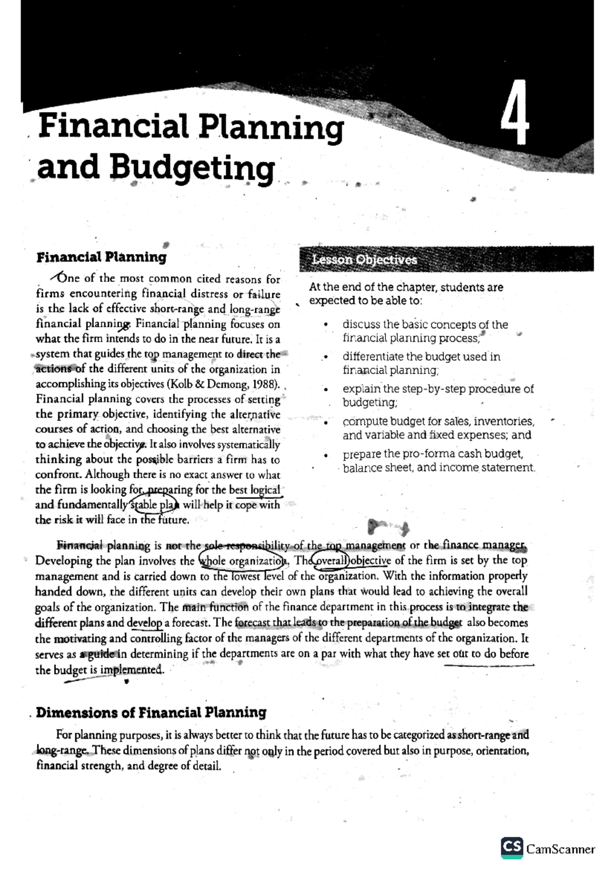 Chapter 4 - Financial Planning and Budgeting Essentials for Management ...