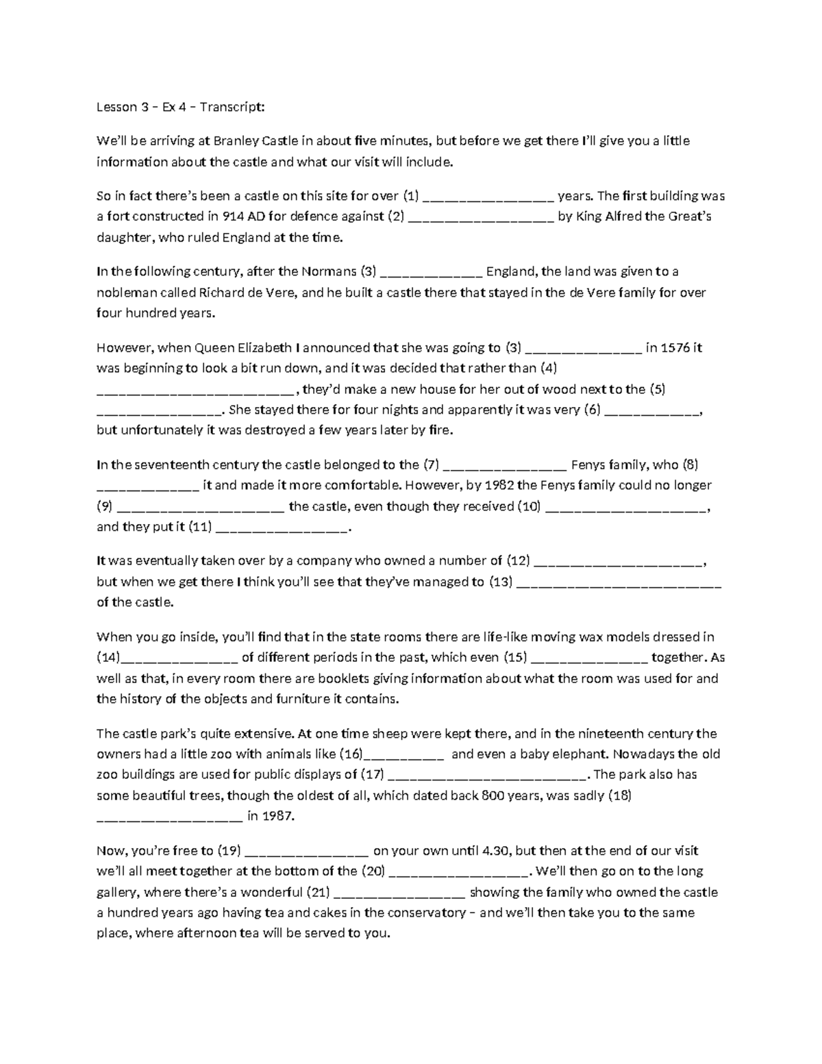 Lesson-3 Ex-4 Transcritp - Lesson 3 – Ex 4 – Transcript: We’ll be ...