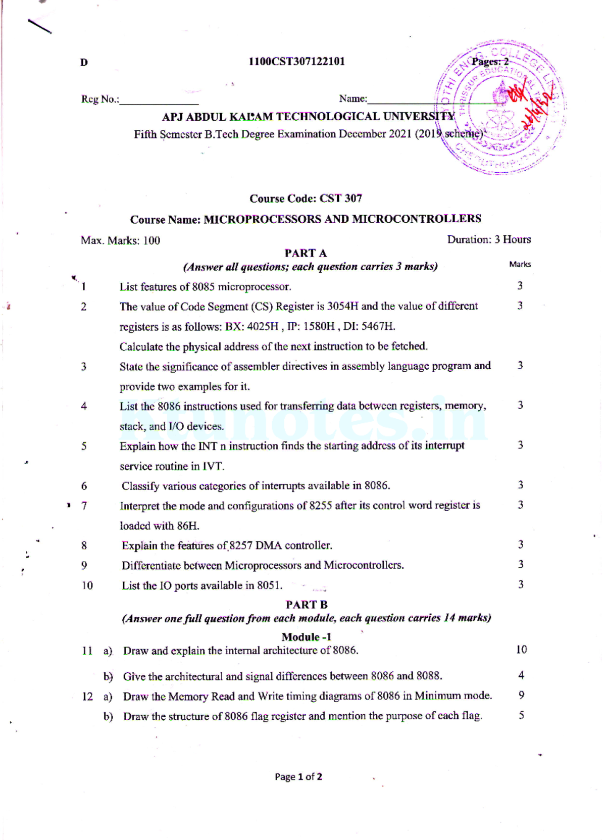 CST307 Midterm Exam Study Guide: Microprocessors and Microcontrollers - Studocu