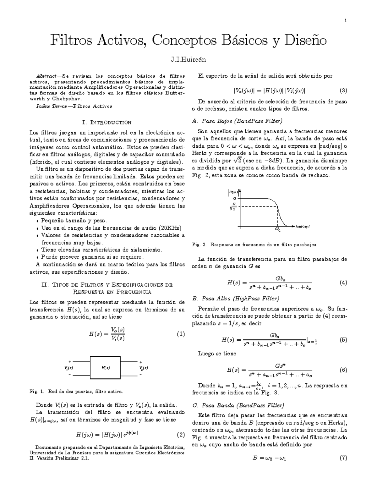 Filtros Activos: Conceptos Básicos y Diseño en Circuitos Electrónicos ...