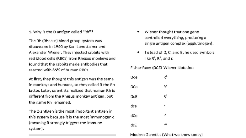 Rh Blood Group Systems: Understanding the D Antigen and Inheritance ...