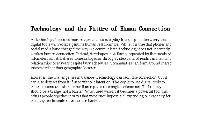 Technology's Role in Shaping Human Connection: A Modern Perspective ...