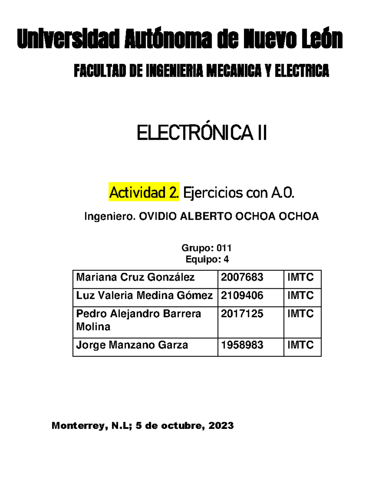AF2 Actividad 2: Ejercicios con Amplificadores Operacionales - Studocu