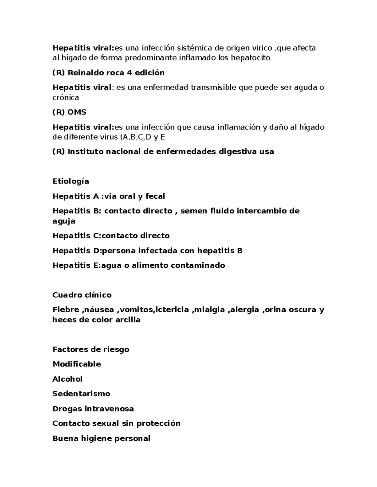 Hepatitis Viral: Infección Sistémica y Factores de Riesgo - Studocu