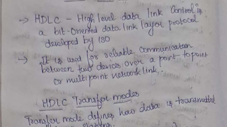 HDLC Unit 4 Notes: Communication Protocols and Modes - Studocu