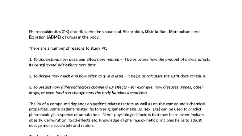 Pharmacokinetics (PK) Overview: ADME Processes and Drug Interactions ...