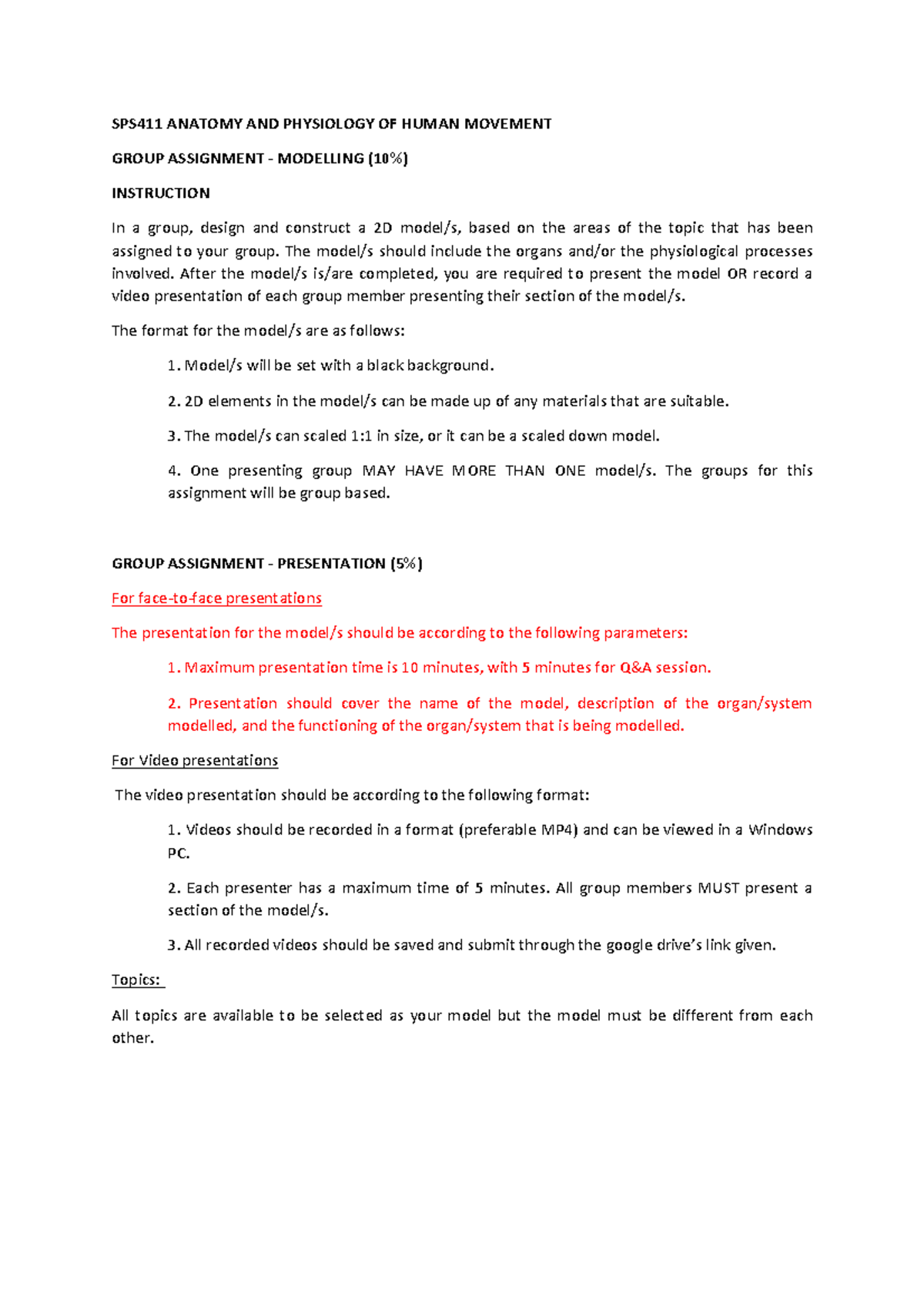 SPS411 Group Assignment: 2D Model of Human Movement Anatomy - Studocu
