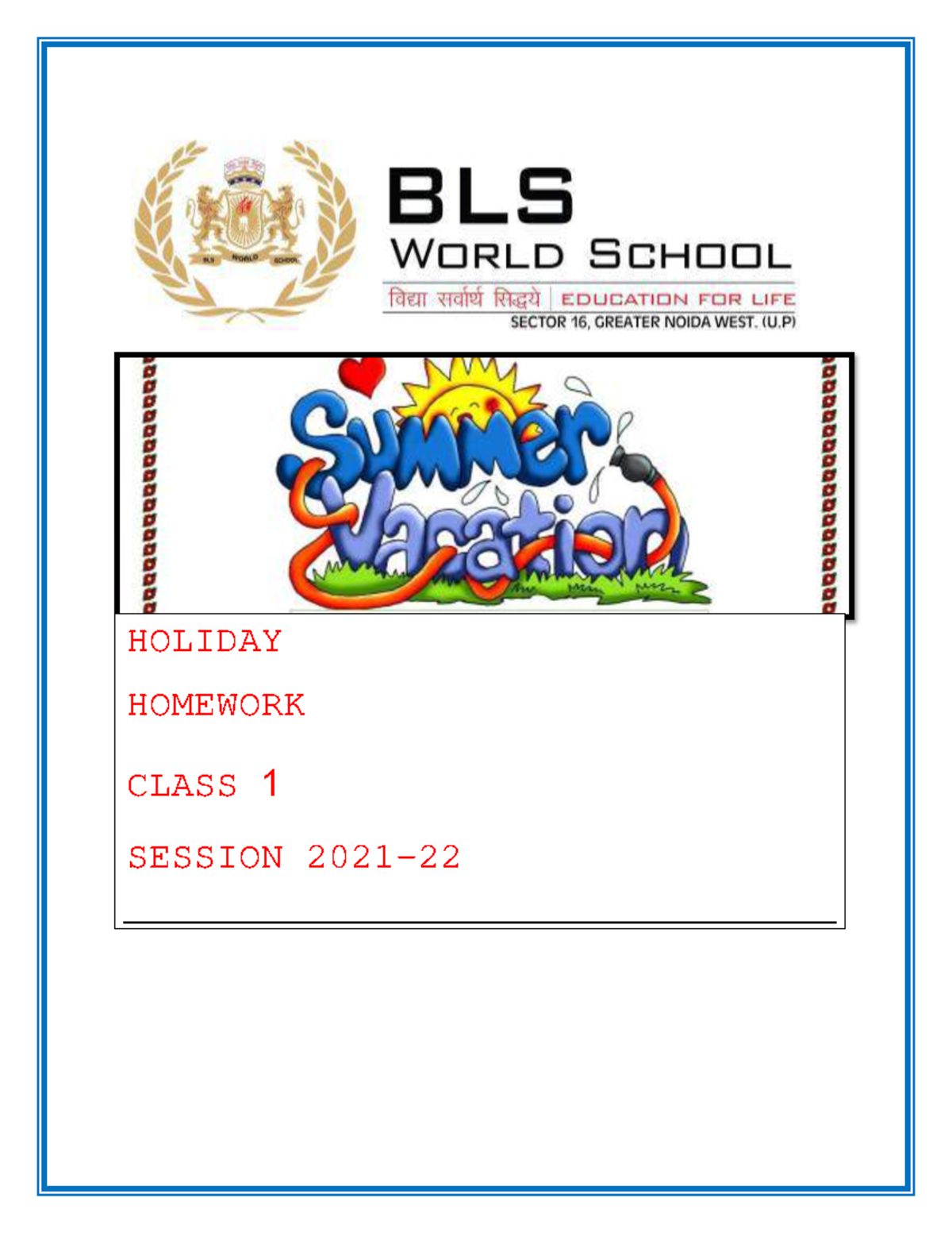 Grade I HHW - gtggggghhhhguyhuyhiuuyiuliu - HOLIDAY HOMEWORK CLASS 1 ...