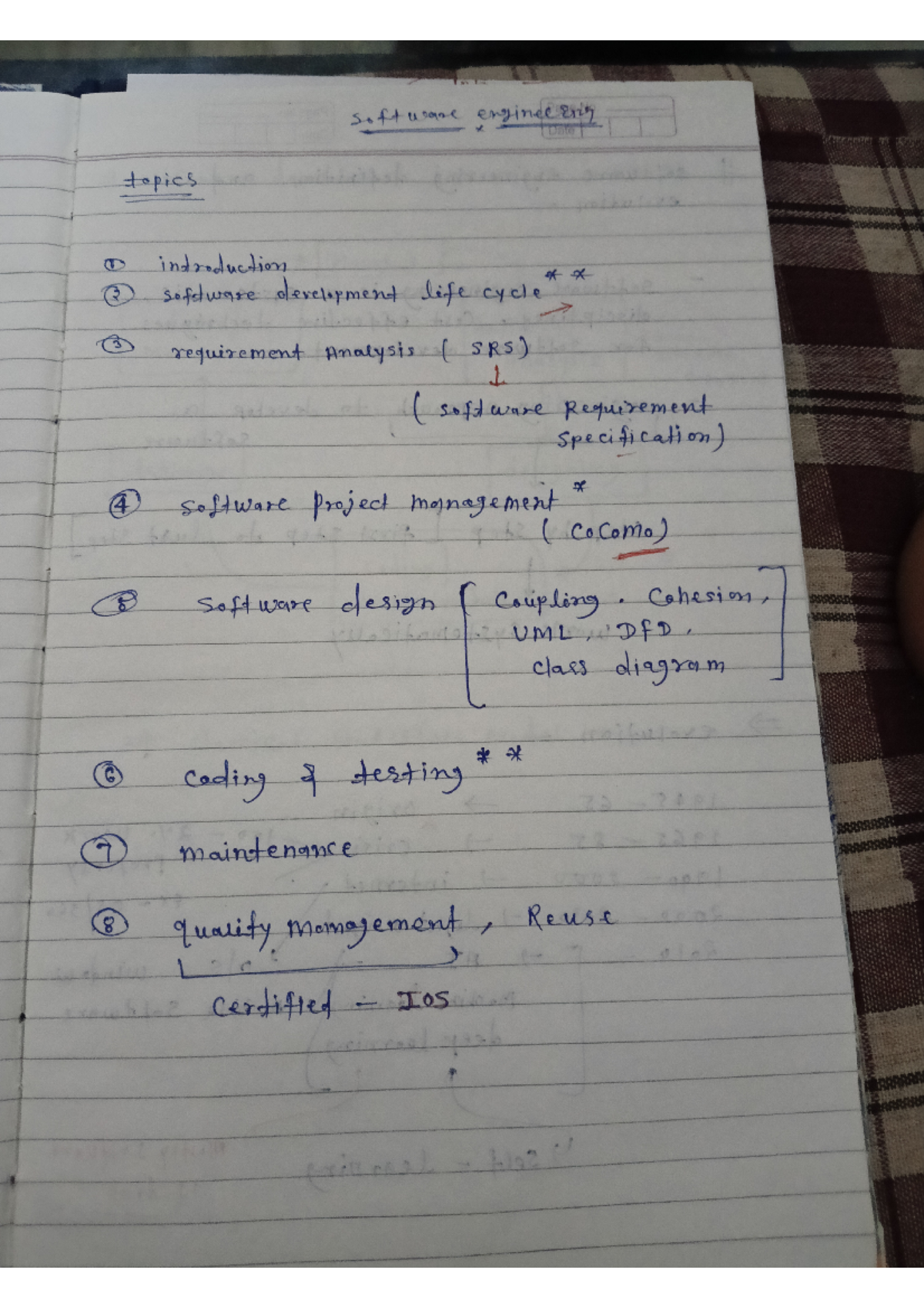 Software Engineering Lecture Notes: Key Concepts and Frameworks - Studocu