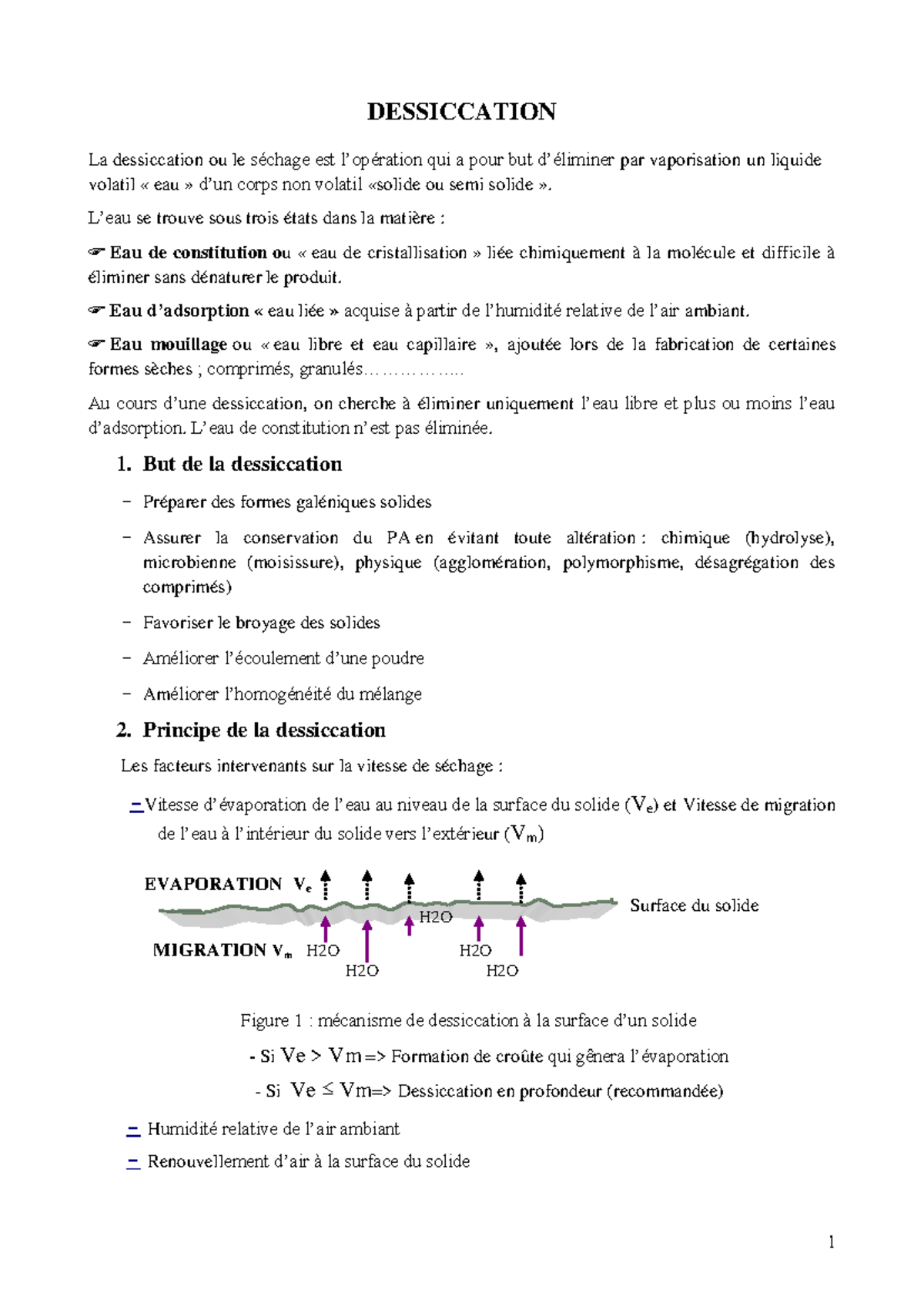 Méthodes de Dessiccation en Pharmacie : Éléments Essentiels 23 - Studocu