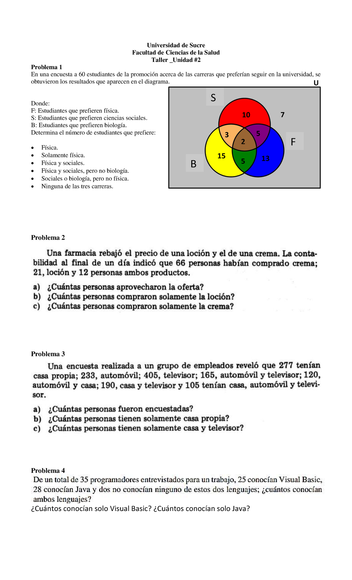 Taller U2: Encuesta de Preferencias de Carreras Universitarias - Studocu