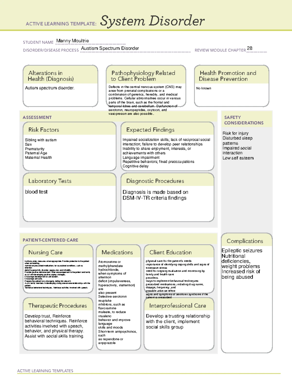 Active Learning Template system Disorder - ACTIVE LEARNING TEMPLATES ...