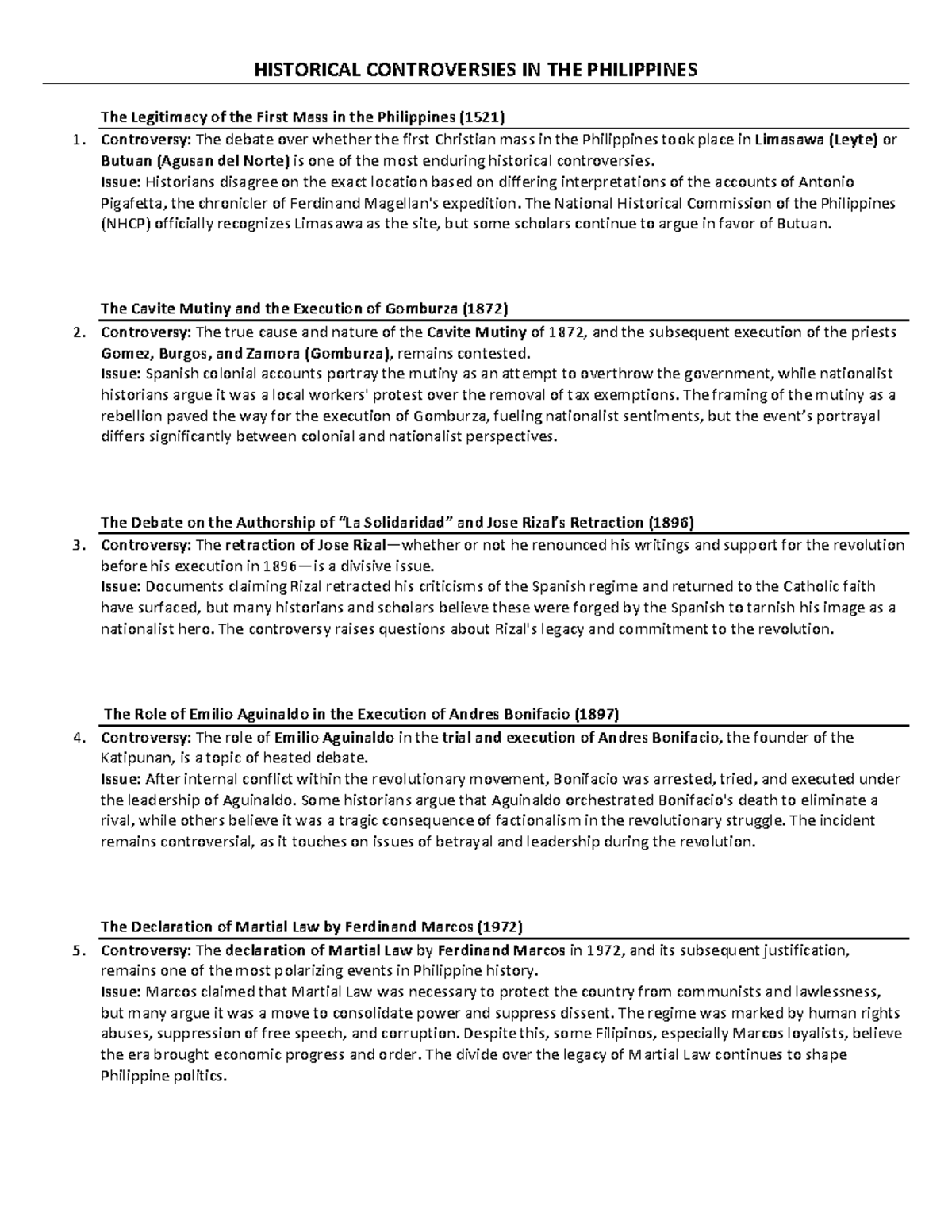 Historical Controversies - Issue: Historians disagree on the exact ...