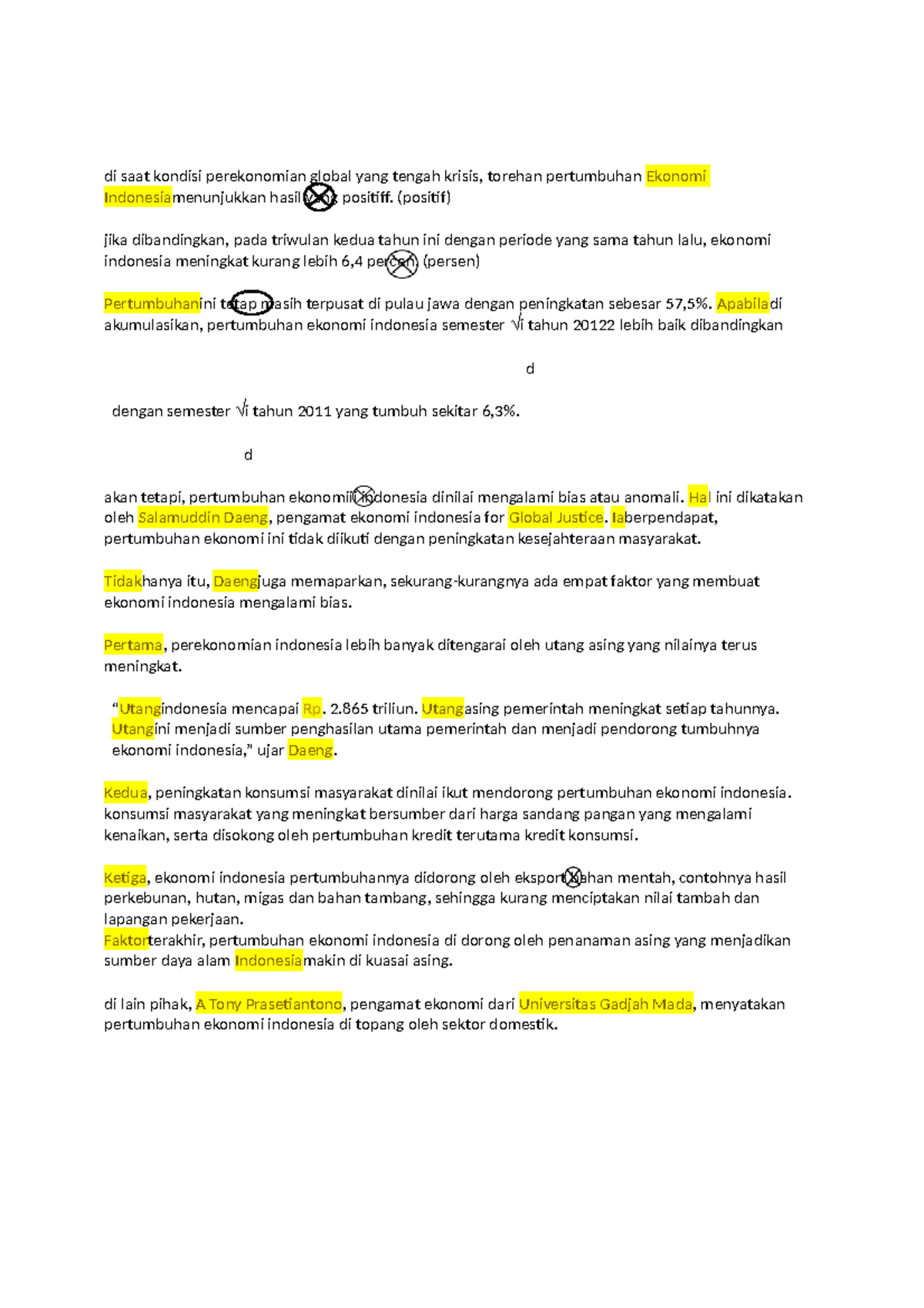 Tugas 3 indo - di saat kondisi perekonomian global yang tengah krisis ...