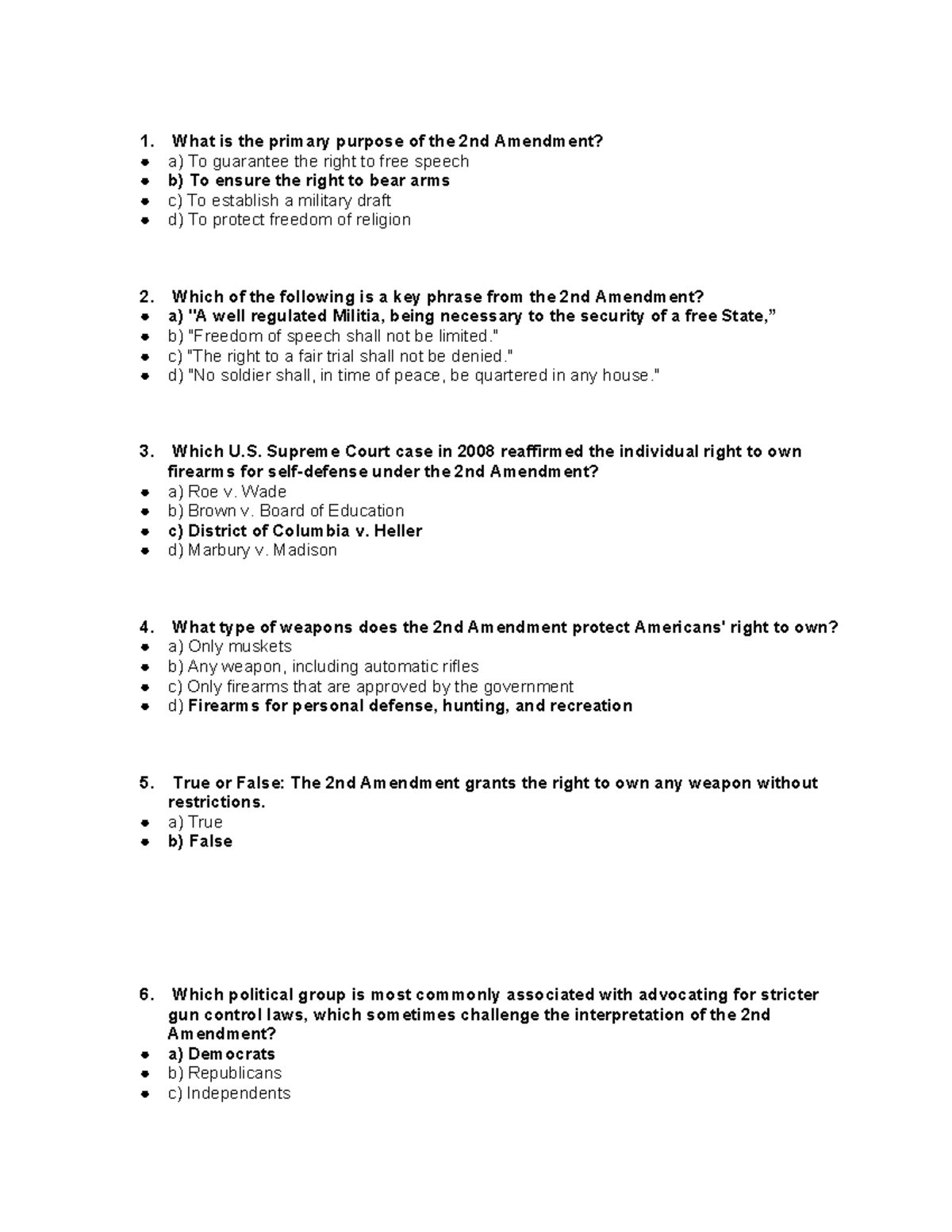 Constitutional Amendments: Rights and Protections Quiz (PS 101) - Studocu