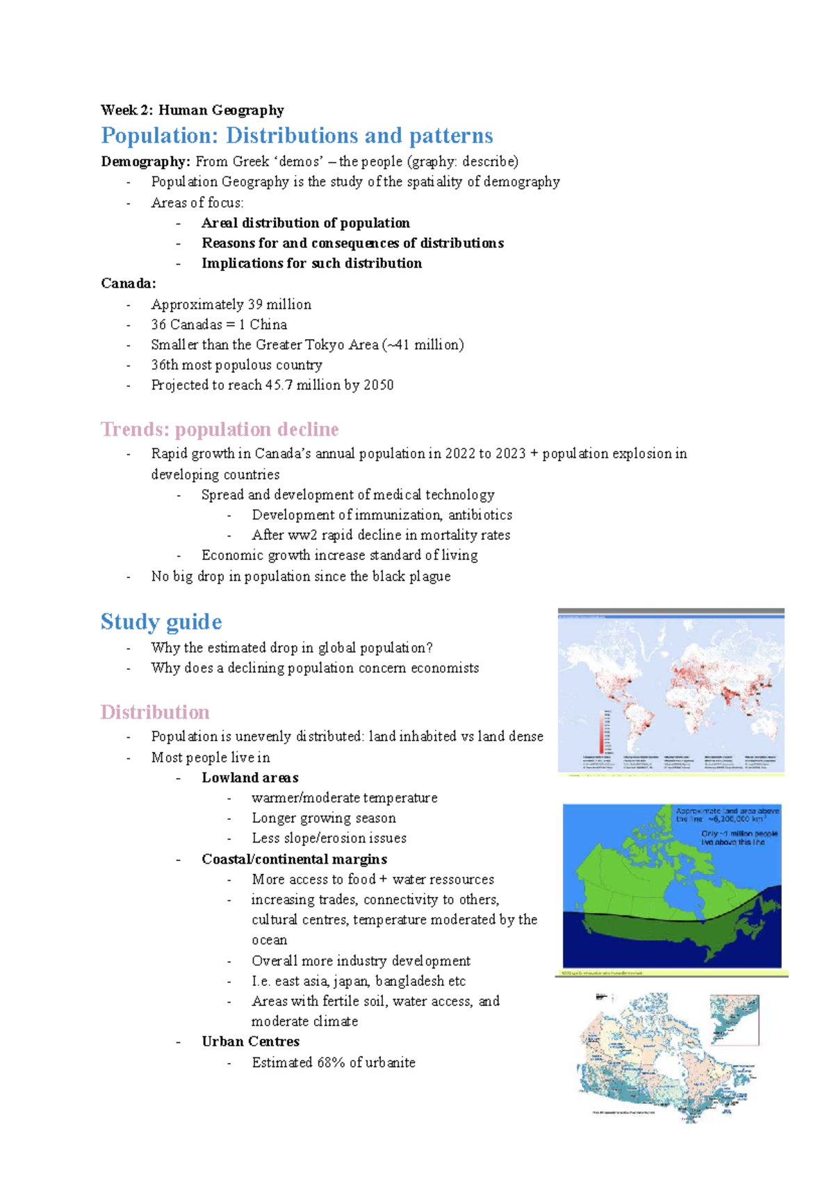 GEO 1400 Week 2 Lecture Notes: Human Geography & Population Dynamics ...